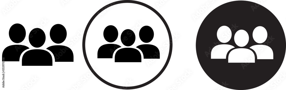 Group of people, squad icon - team user icon. three person symbol ...