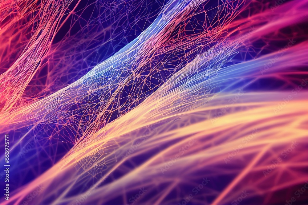 Futuristic data flow, data transfer technology. Cyberpunk, big data and ...