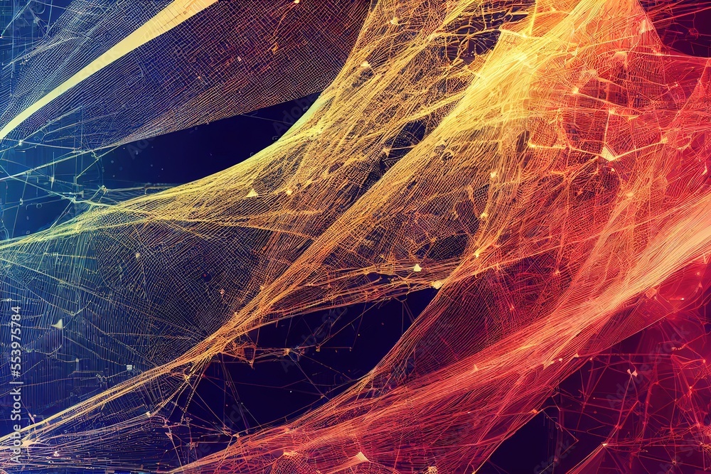 Futuristic data flow, data transfer technology. Cyberpunk, big data and ...