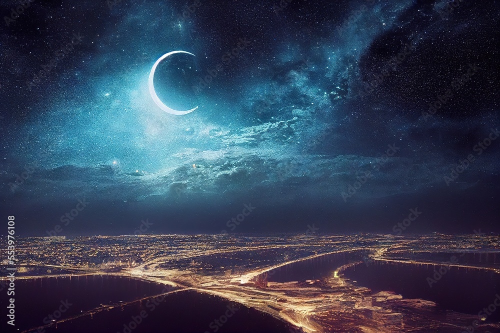 Vector bright colorful cosmos illustration. Abstract cosmic background ...