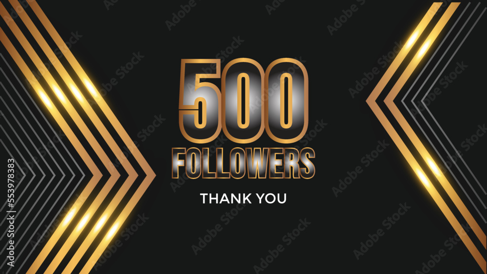 Thank you template for social media five hundred followers, subscribers ...