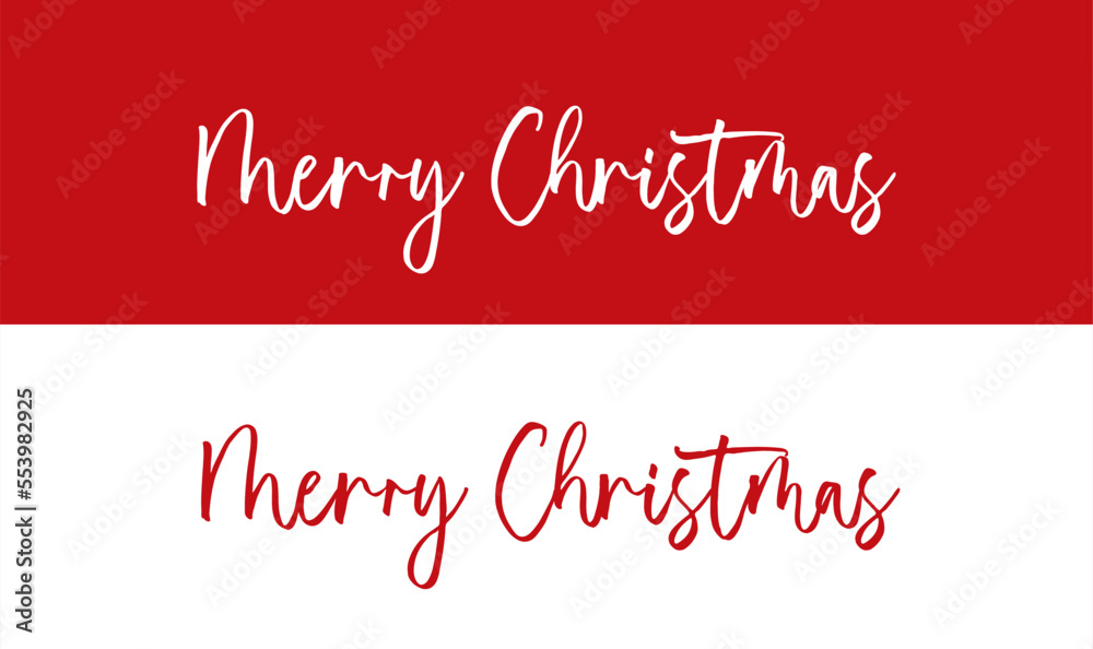 Merry Christmas script hand lettering on white and red backgrounds ...