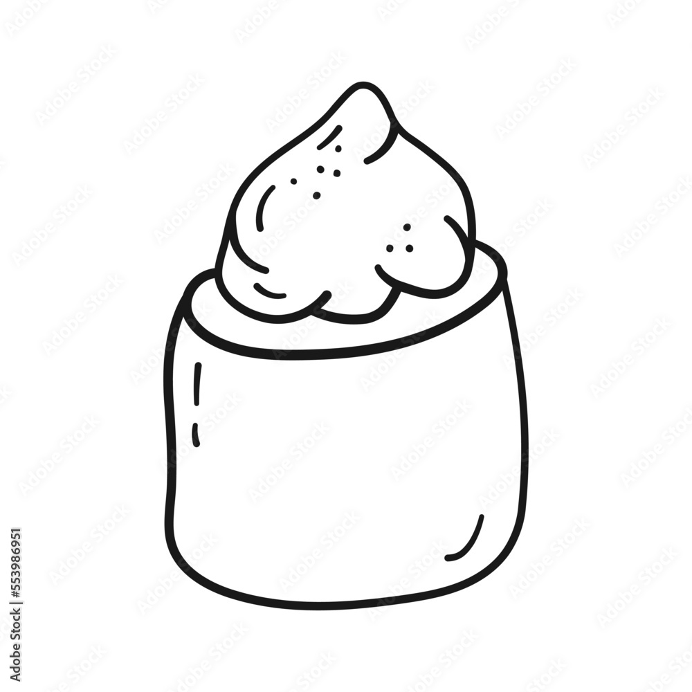 Maki in doodle style. Png, vector illustration of sushi in linear ...