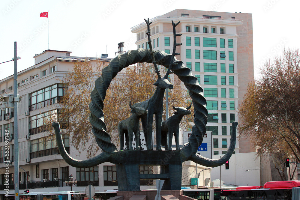 Ankara, Turkey - April 18, 2022: The Hittite Sun Course Monument in ...