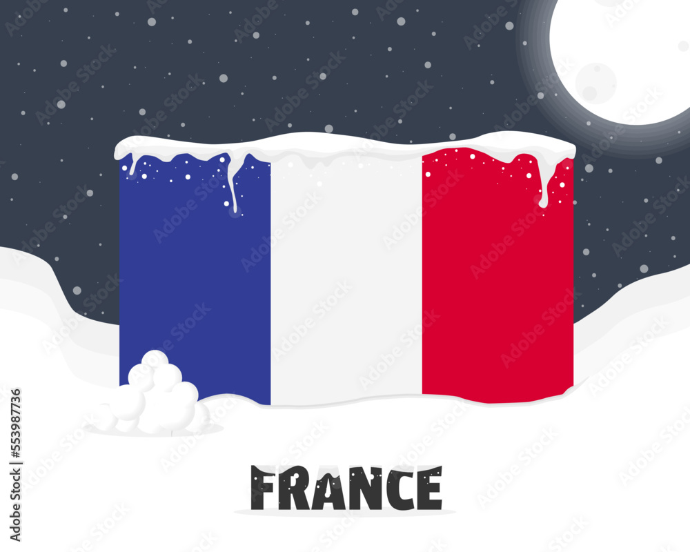 France snowy weather concept, cold weather and snowfall, weather ...
