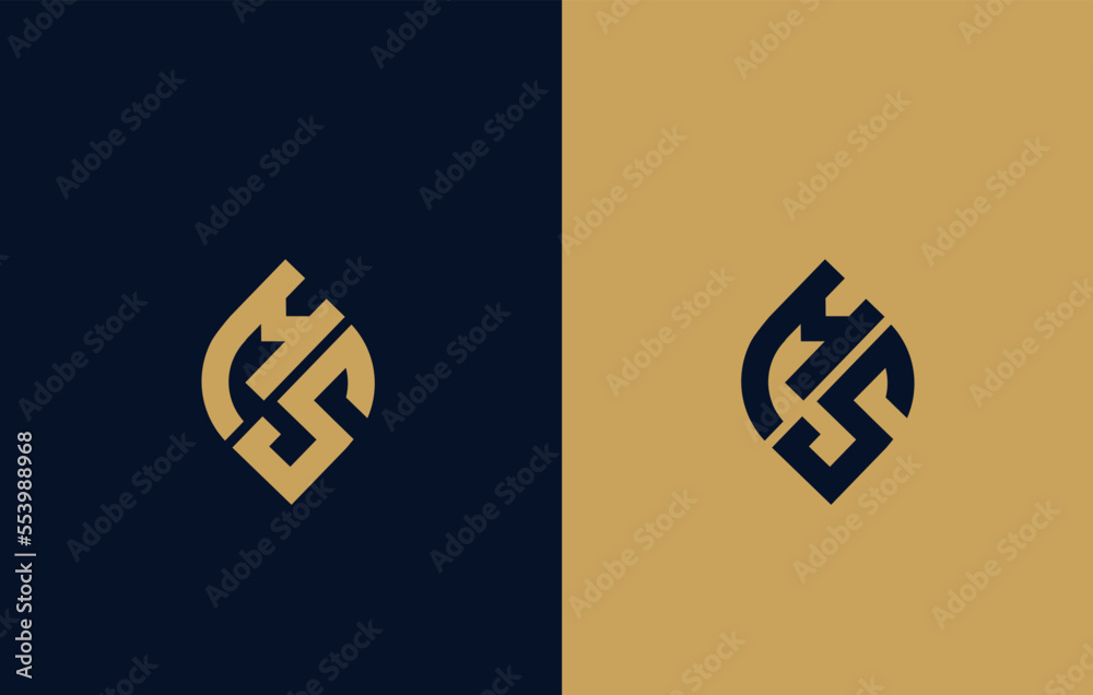 Modern monogram ms logo or initial letter ms logo design template Stock ...