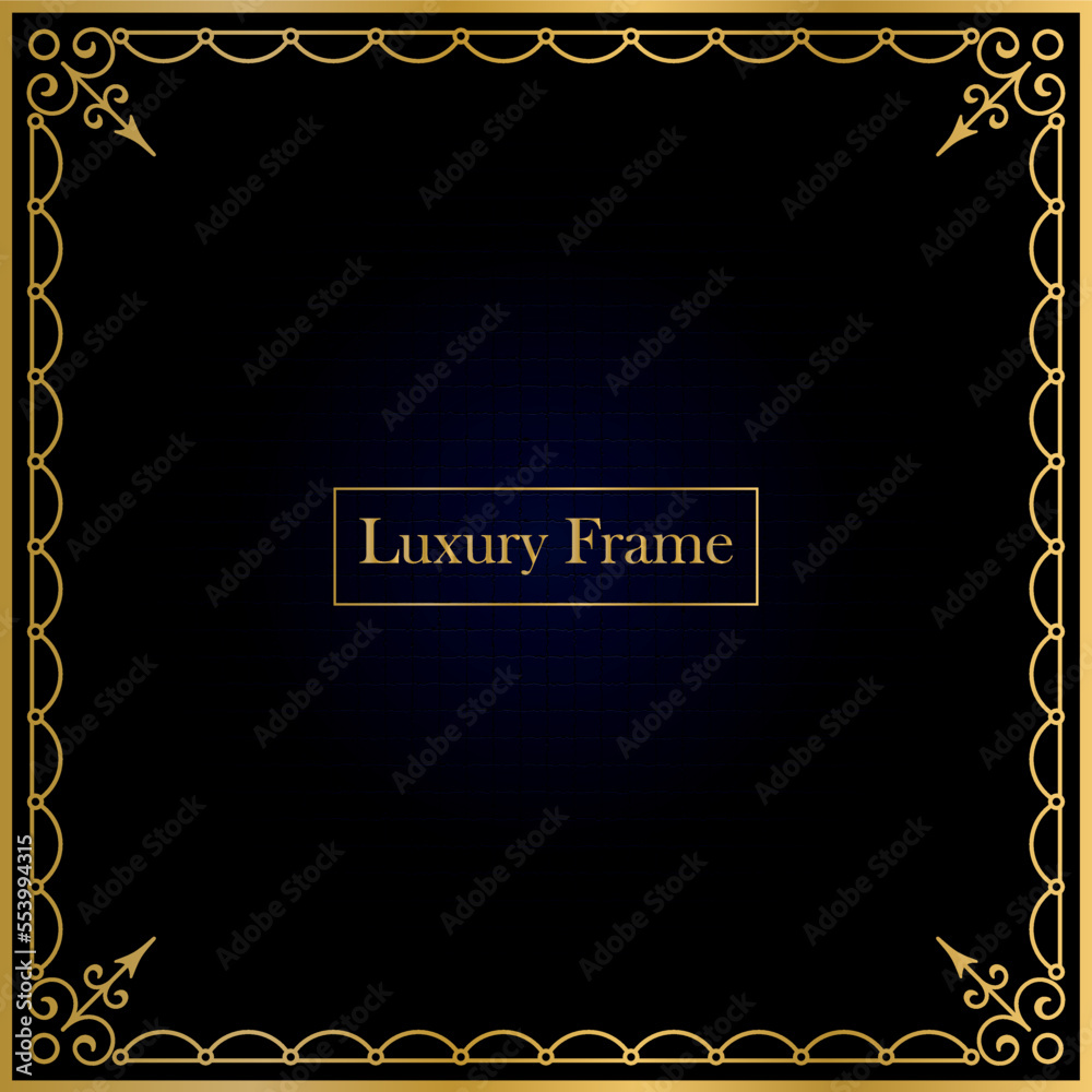 Elegant decorative golden luxury frame design background vector Stock ...