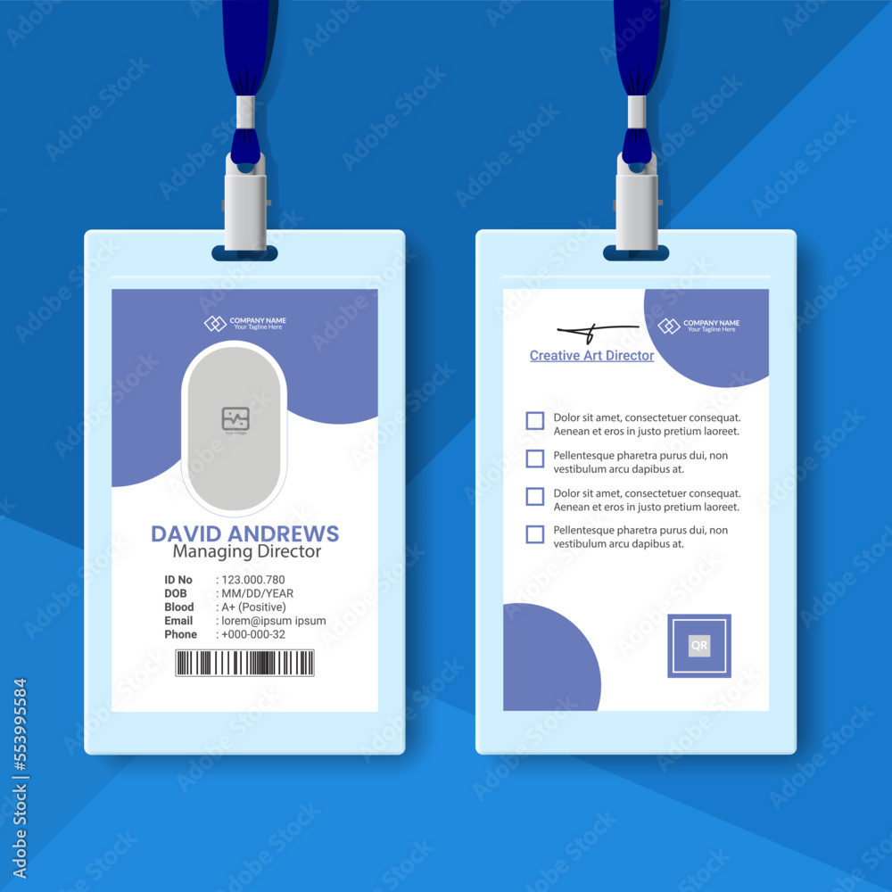 Modern Clean ID Card Template, Employee Identity Card Template ...