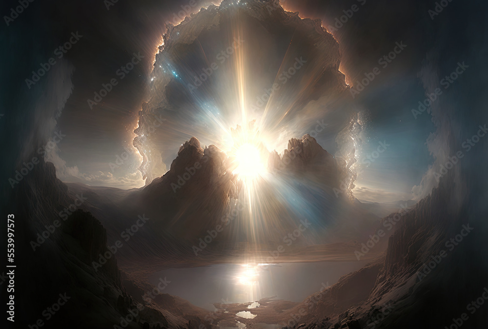 for instance, a breathtaking image of divine light. Generative AI Stock ...
