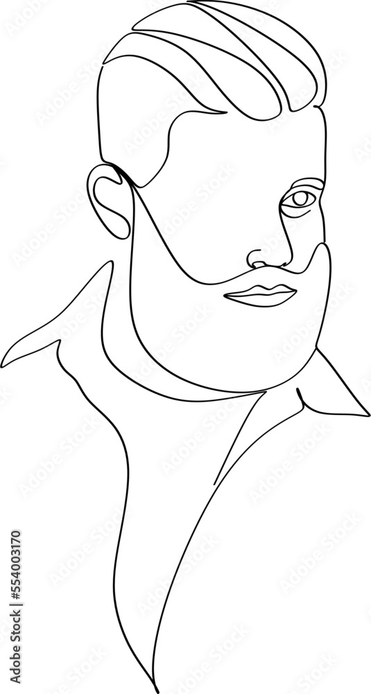 Abstract male face continuous one line drawing minimalist design ...