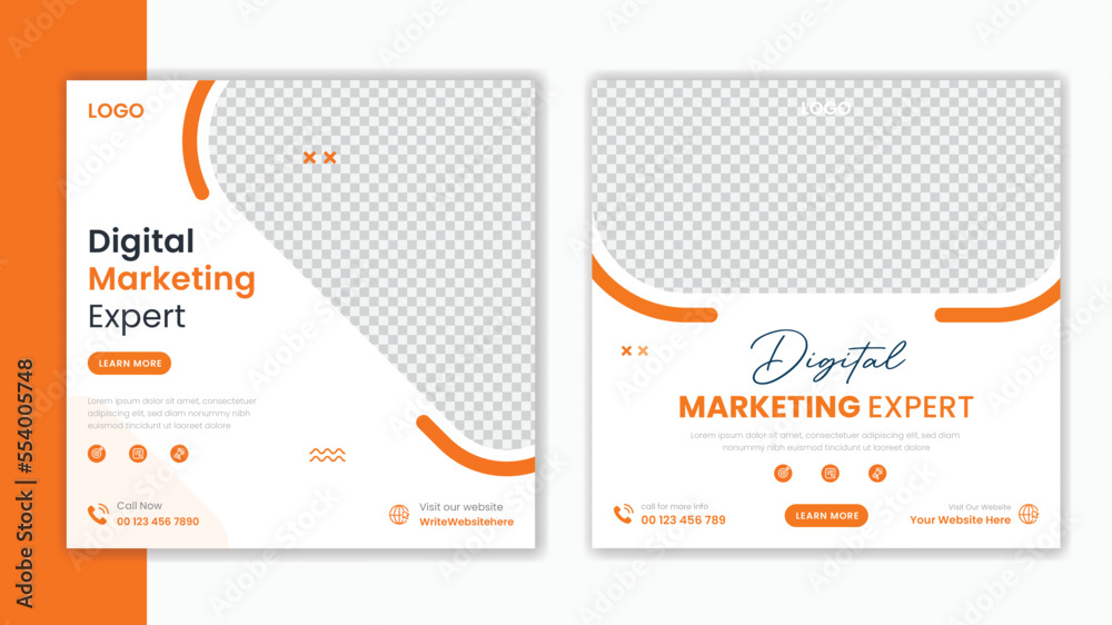 Corporate minimal social media post design, square post template with ...