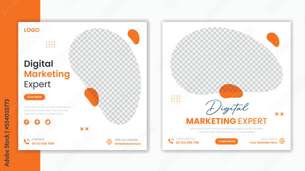 Corporate minimal social media post design, square post template with ...