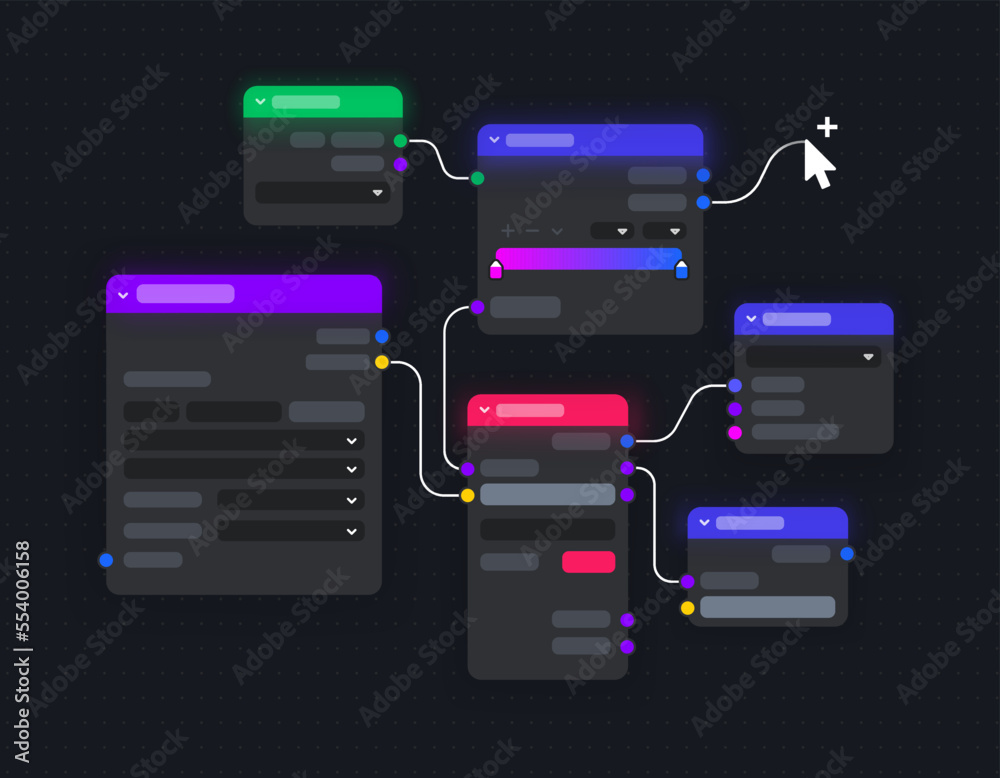 Node group. Nodes in 3d space. Vector illustration Stock Vector | Adobe ...
