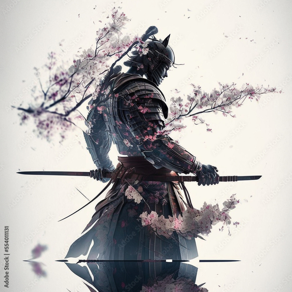 Samurai concept with cherry blossom from Japan. Designed using ... Samurai concept with cherry blossom from Japan. Designed using ...