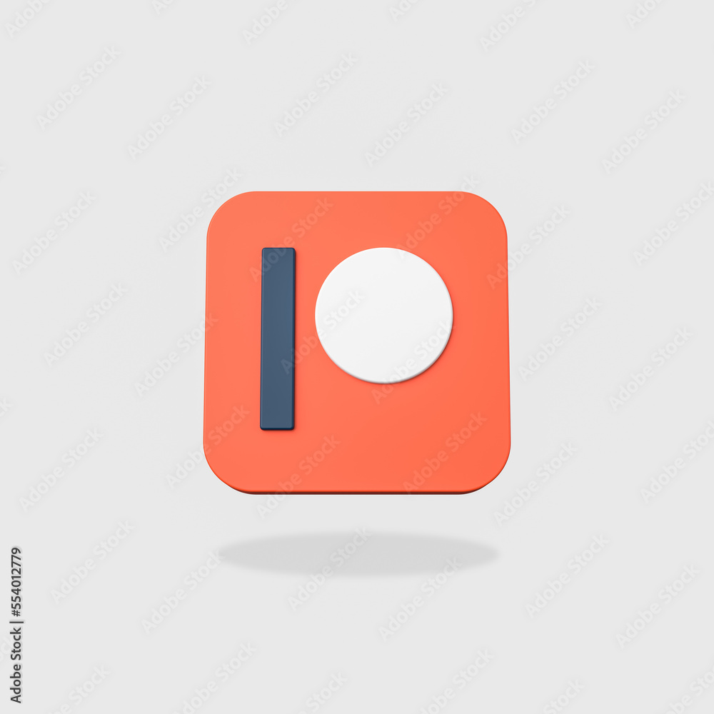 Patreon App Icon on Flat Gray Background Stock Illustration | Adobe Stock