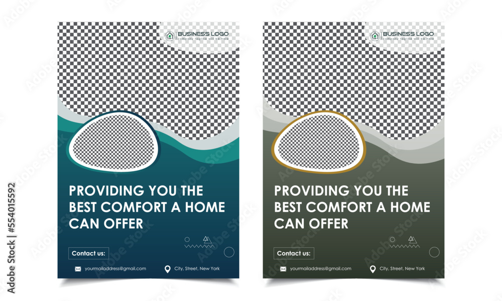 A4 Corporate Business Flyer Design, New trend Flyers set Stock Vector ...