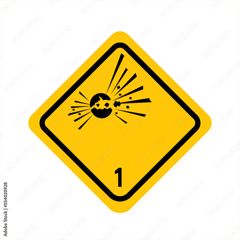Danger warning caution. International explosive material hazard sign ...