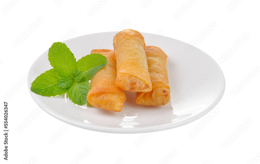 Fried chinese spring roll for appetizer on transparent png Stock Photo ...