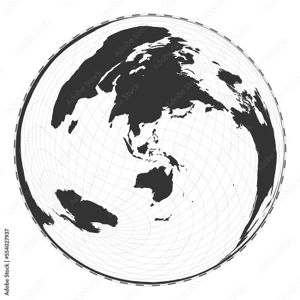 Vector world map. Wiechel projection. Plan world geographical map with ...