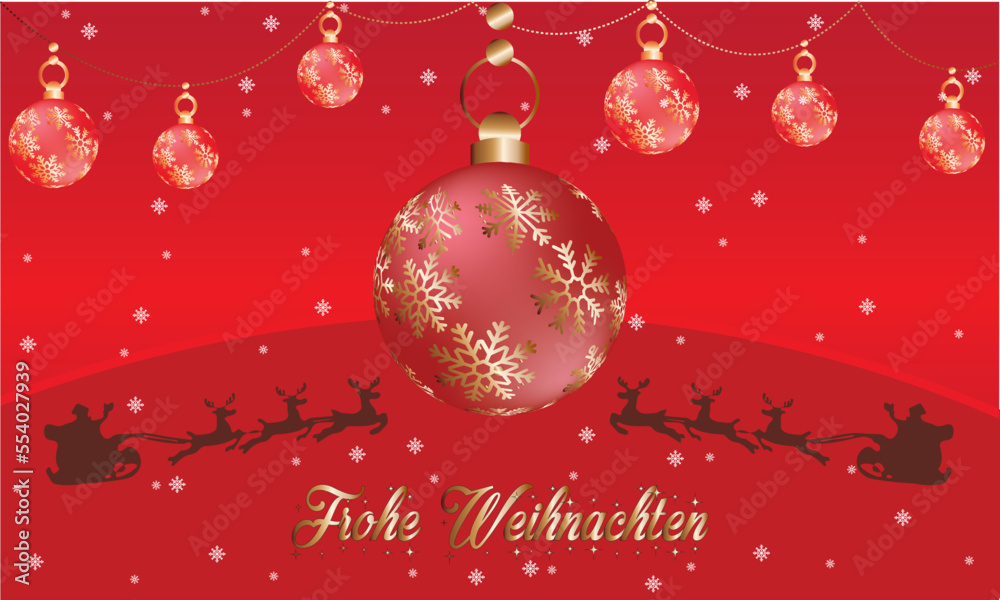 German text Frohe Weihnachten. Christmas typography. Christmas in ...