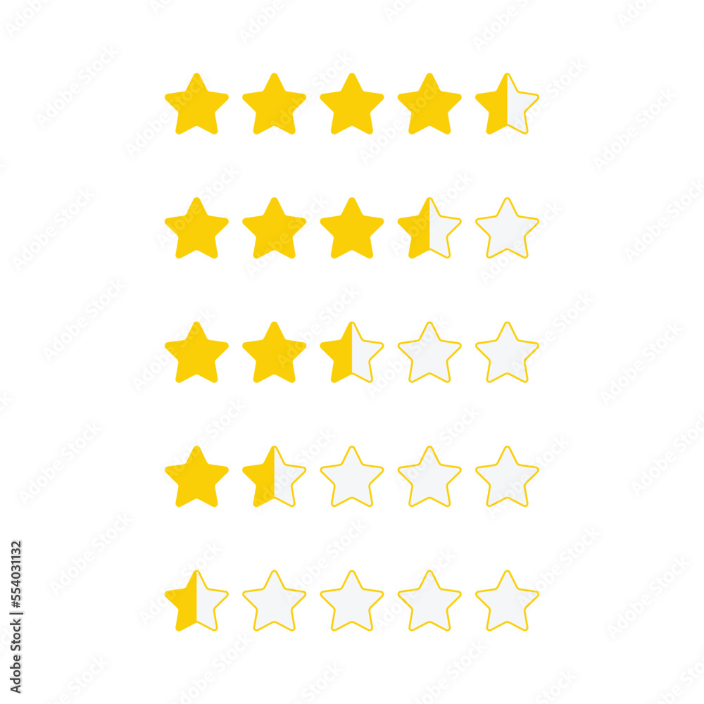 Half rating star flat vector icons for apps and websites Stock Vector ...