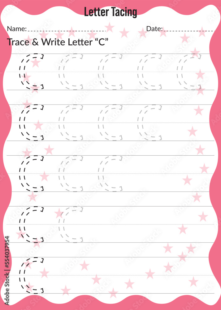 Alphabet letter tracing worksheet. writing a-z exercise. Letter Tracing ...