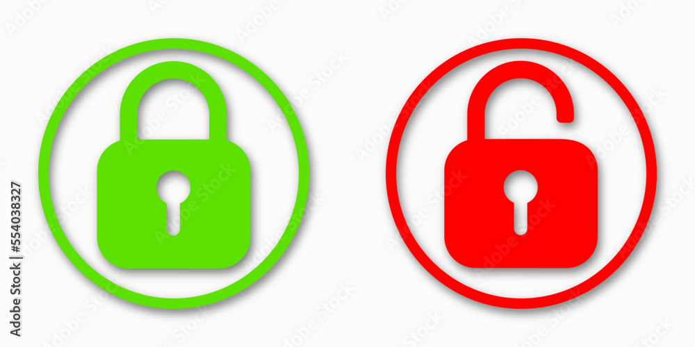 Set of lock icons, lock icon. Safety symbols. Vector illustration ...