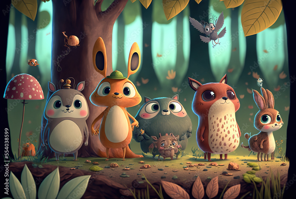 Children's animation featuring a group of woodland creatures having fun ...