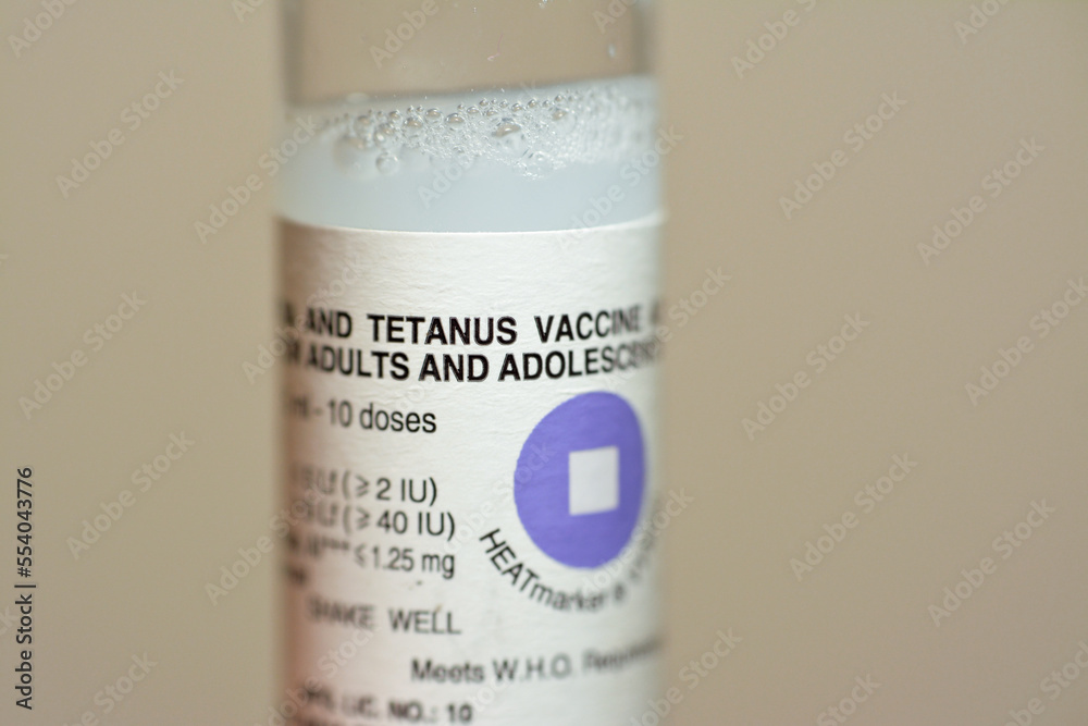 Cairo, Egypt, December 12 2022: Diphtheria Tetanus Vaccine for Intramuscular injection in the ...