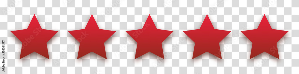 Star red icon on transparent background. Customer feedback concept ...
