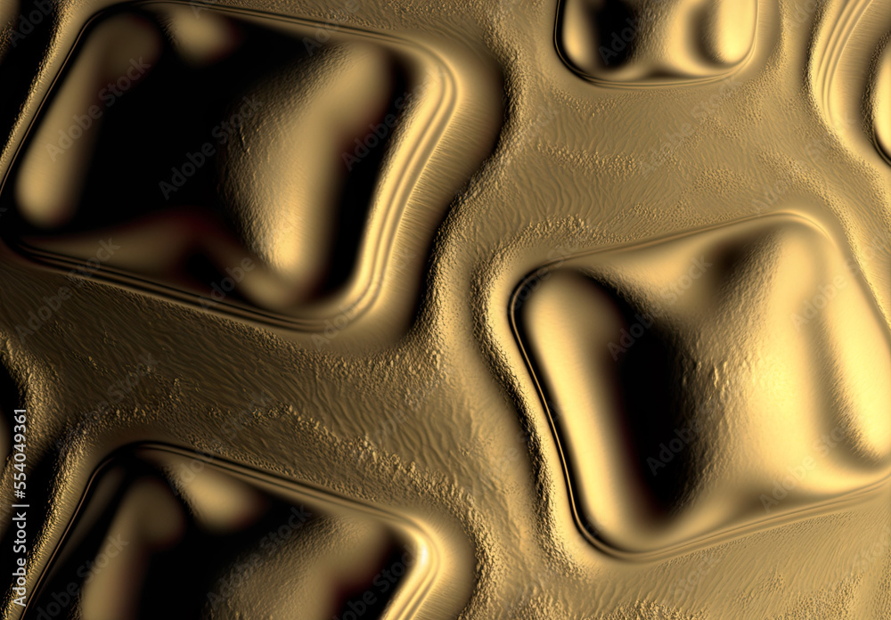 Golden surface with irregular structure, some distressed spots on ...