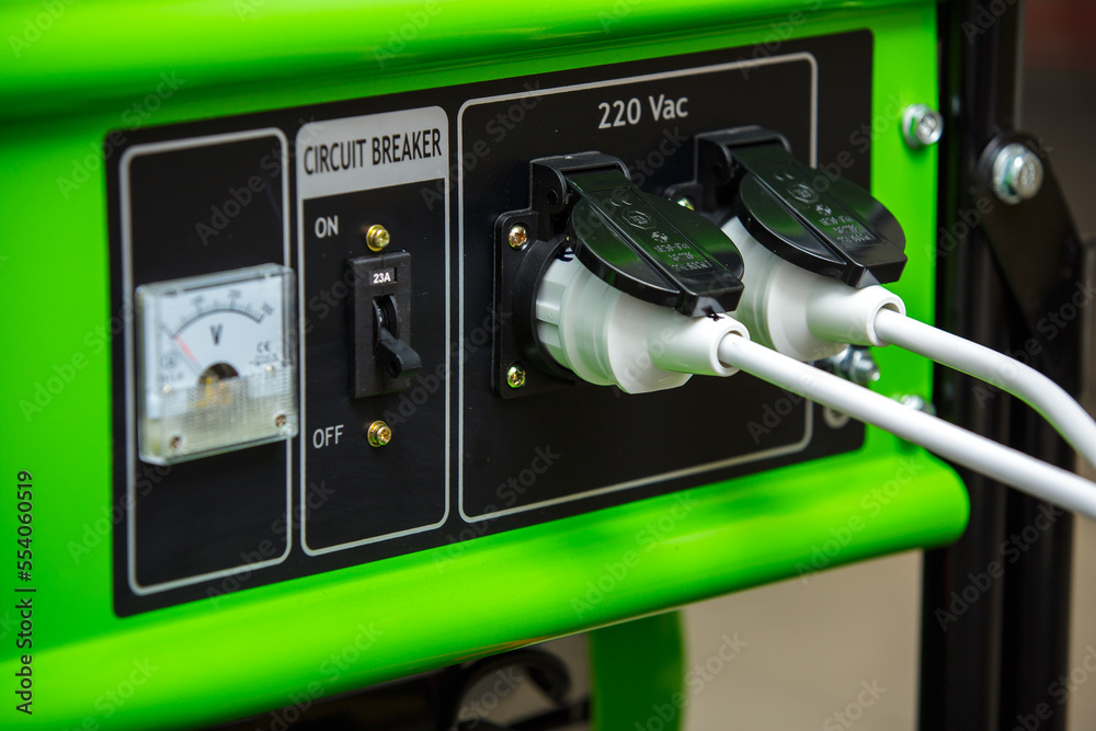 Electric plug with wires on the generator. Special electrical plugs for ...