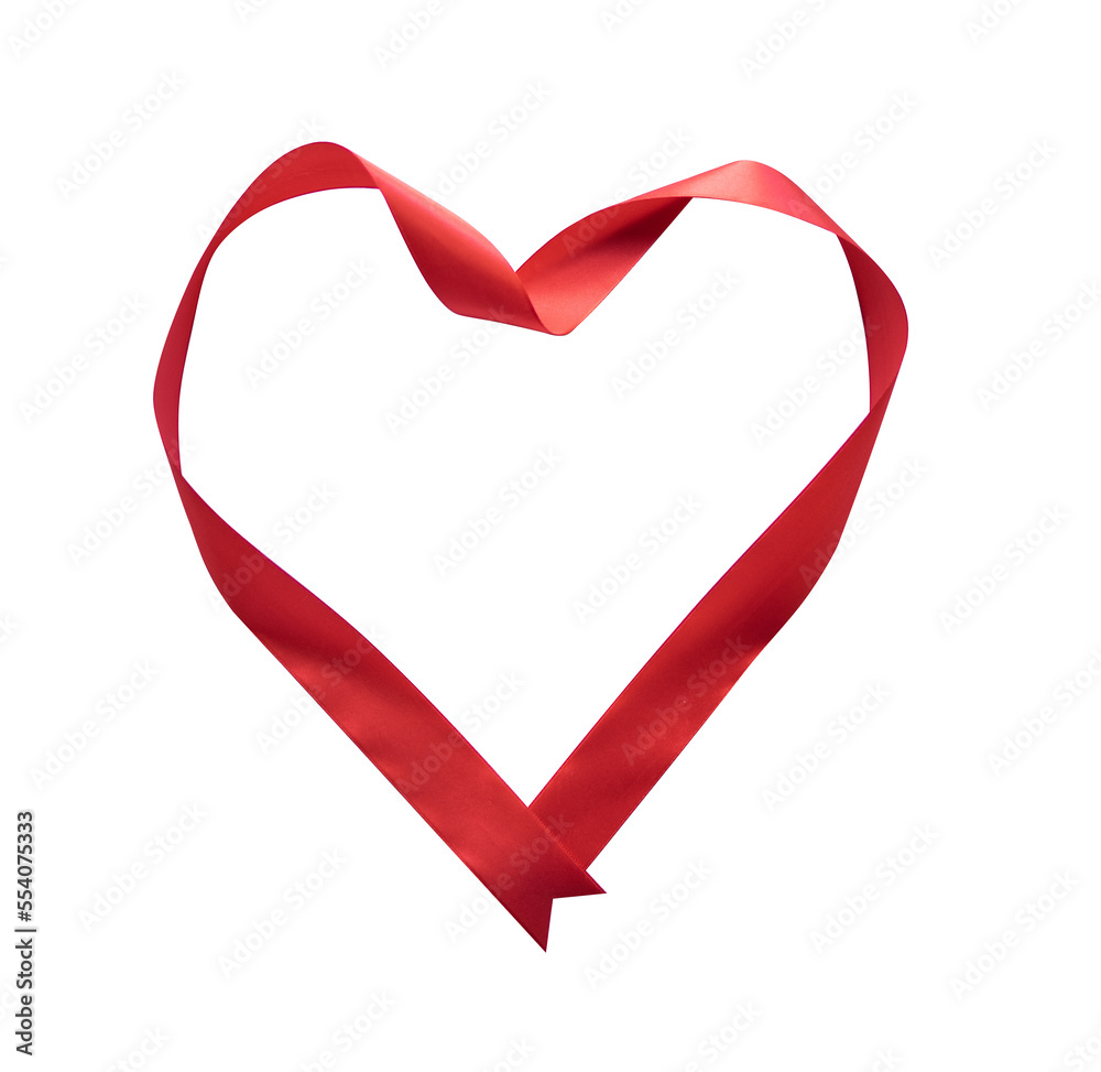 Red ribbon shaped love for frames and backgrounds Stock Photo | Adobe Stock