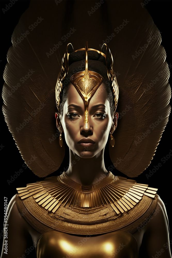Goddess Hero Female Warier with a golden Mask and Golden Wings Goddess ...