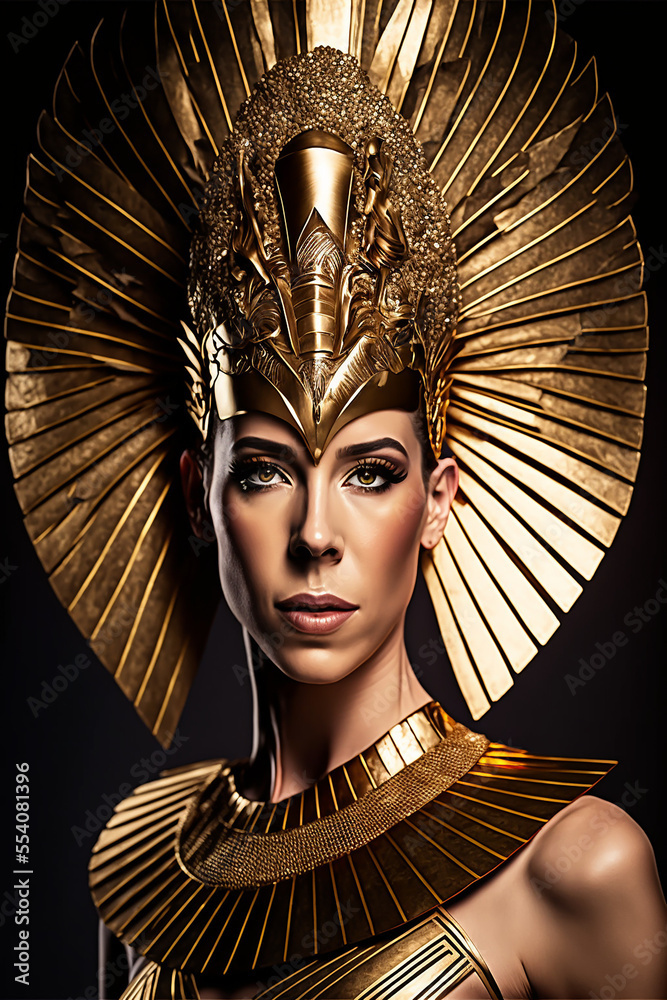 Goddess Hero Female Warier with a golden Mask and Golden Wings Goddess ...
