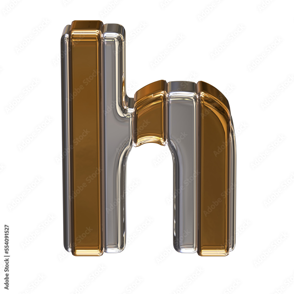 Silver letters with gold. letter h Stock Illustration | Adobe Stock