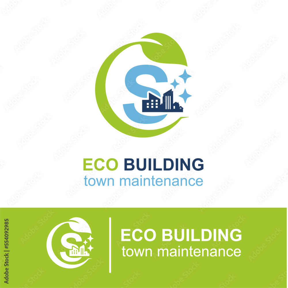 Initial S Letter Eco Building Town Maintenance Building Exterior ...