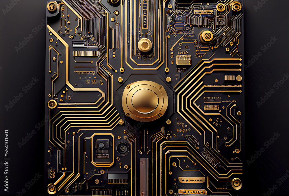 Circuit Board Inspired Background. Generative ai Stock Illustration ...