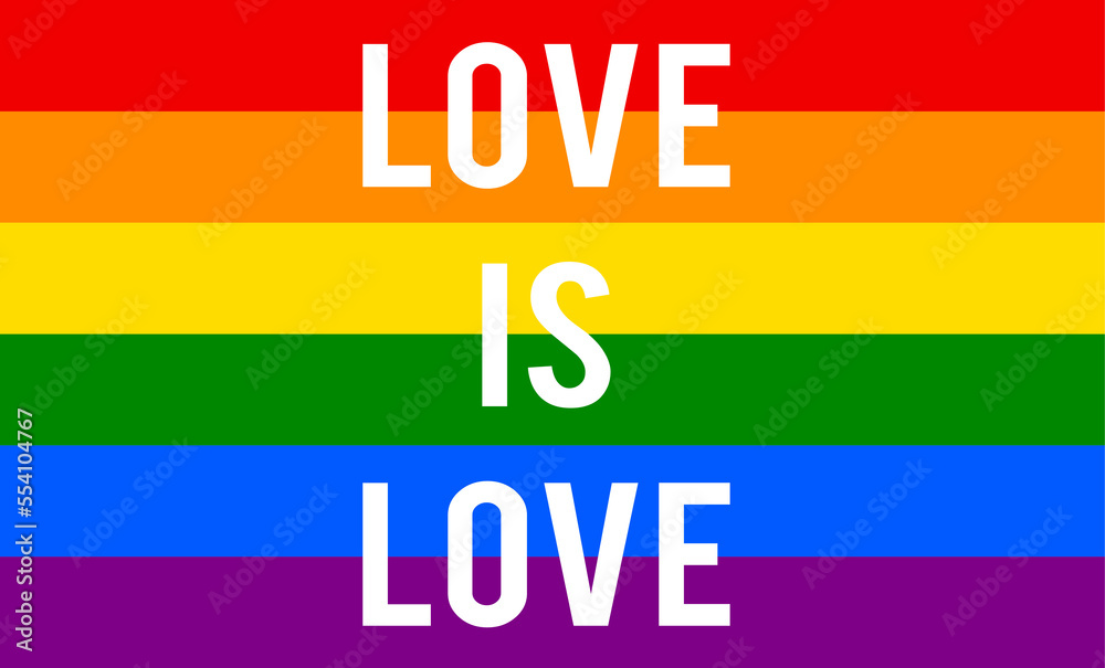 Love is love, rainbow flag, LGBT, LGBTQ concept, illustration over a transparent background, PNG ...