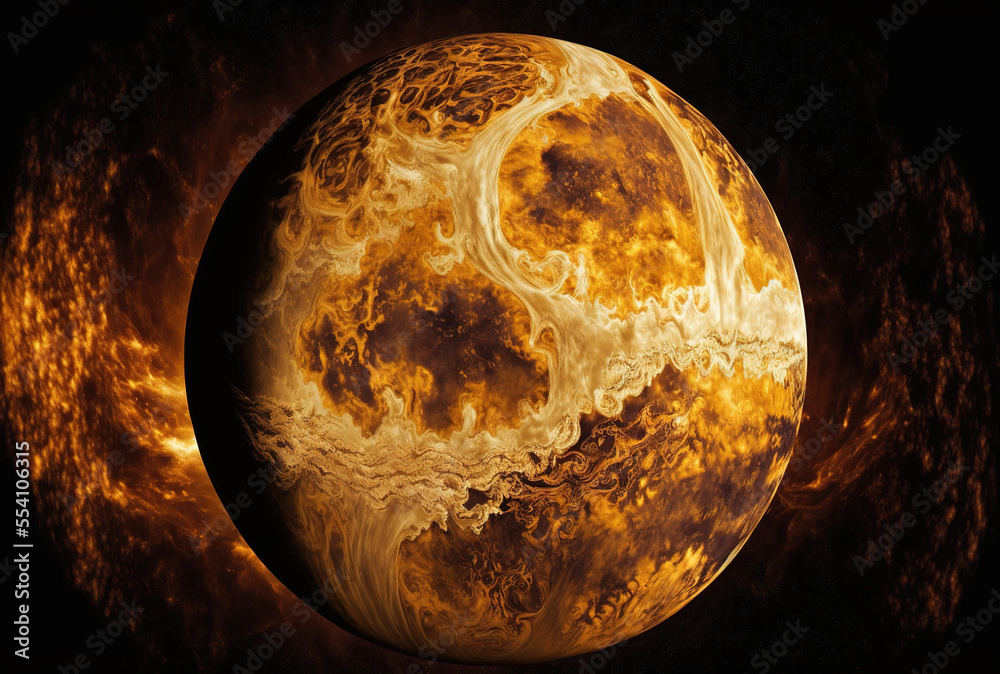 NASA provided the planet venus and the black background for this ...