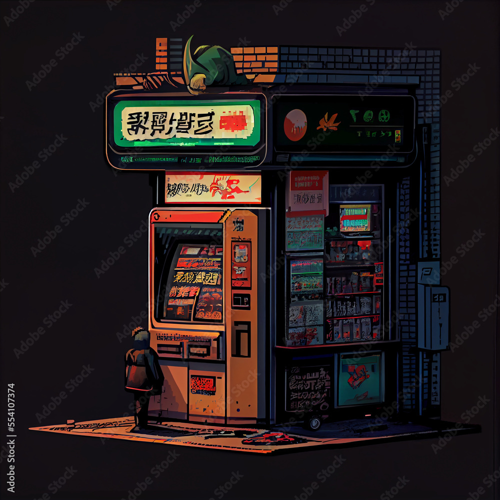 japanese vending machine - generative AI Stock Illustration | Adobe Stock