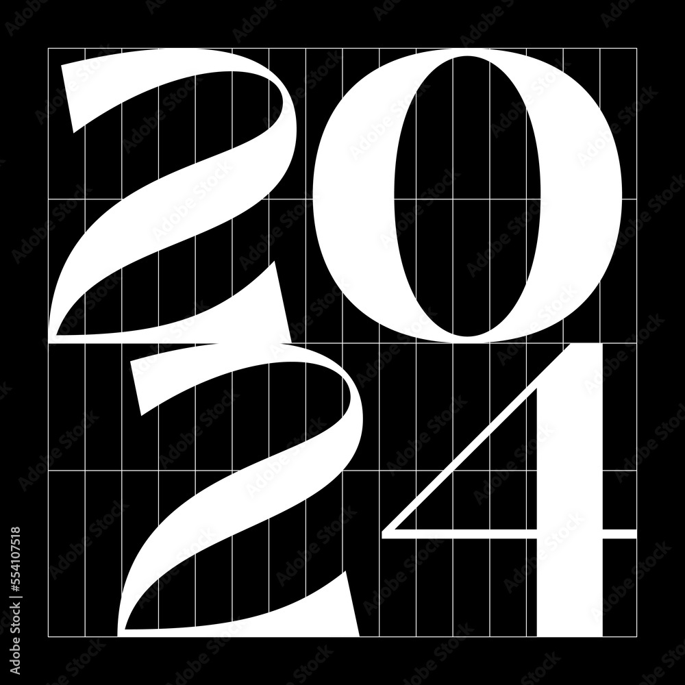 Abstract Posters Design 2024. Brutalist new year template. Modern ...