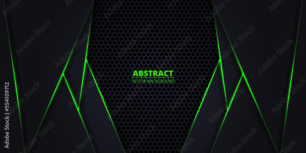 Dark abstract vector background with hexagon carbon fiber. Technology ...