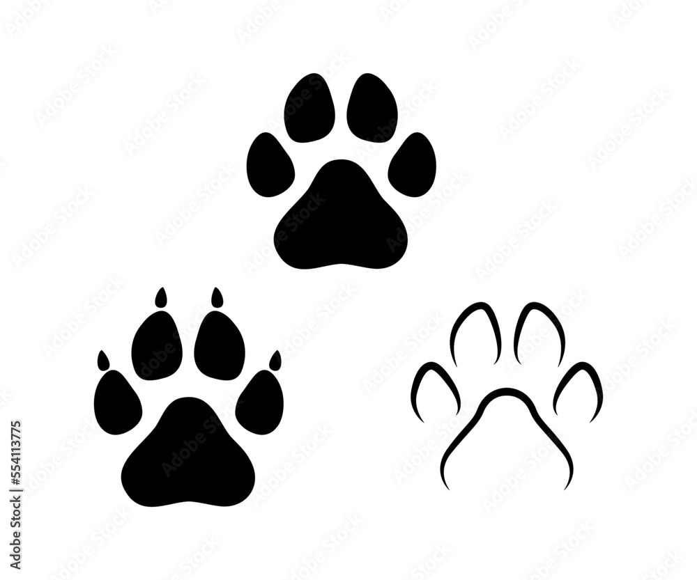 cute Dog paw icons. Paw icon. Vector illustration isolated Stock ベクター ...