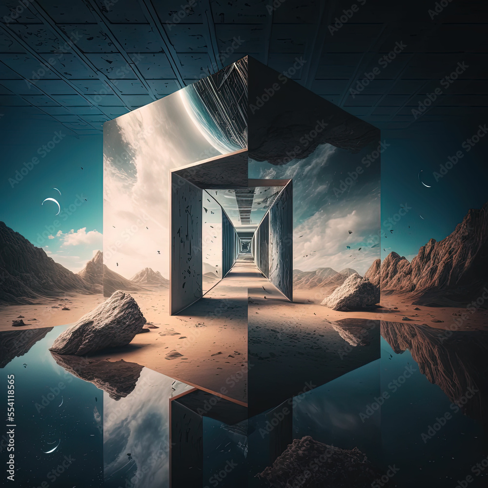 Liminal space, between two worlds Stock Illustration | Adobe Stock