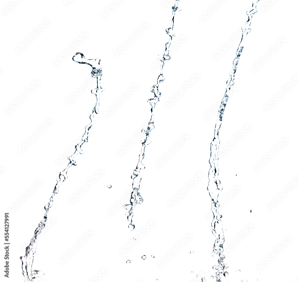 Shape form droplet of Water splashes into drop water line tube attack ...