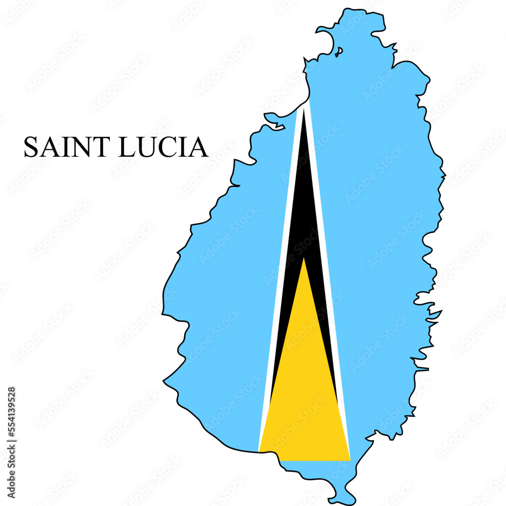 St Lucia map vector illustration. Global economy. Famous country ...