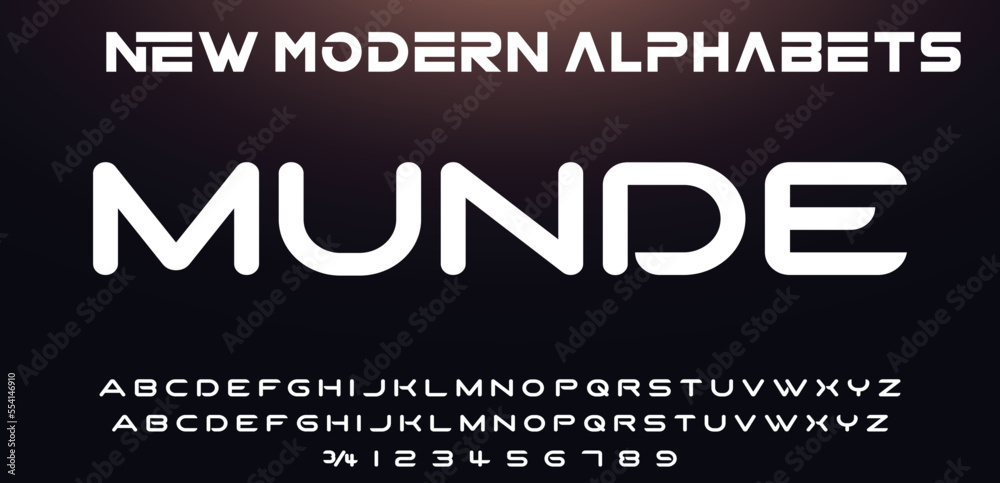 Minimal Modern Tech Alphabet Letter Fonts. Typography minimal style ...