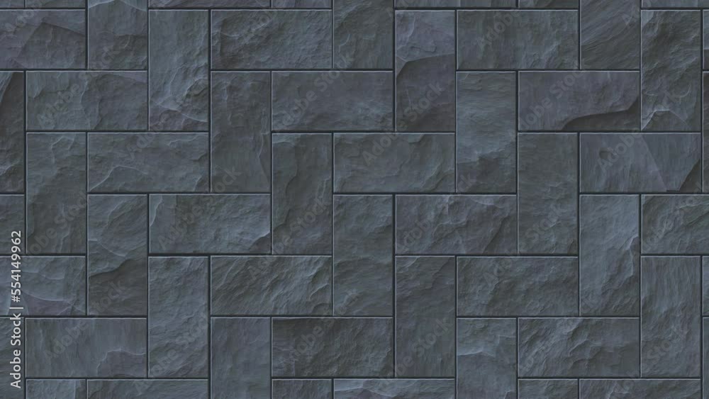 Cobalt outdoor stone cladding seamless surface loop. Stone tiles facing ...