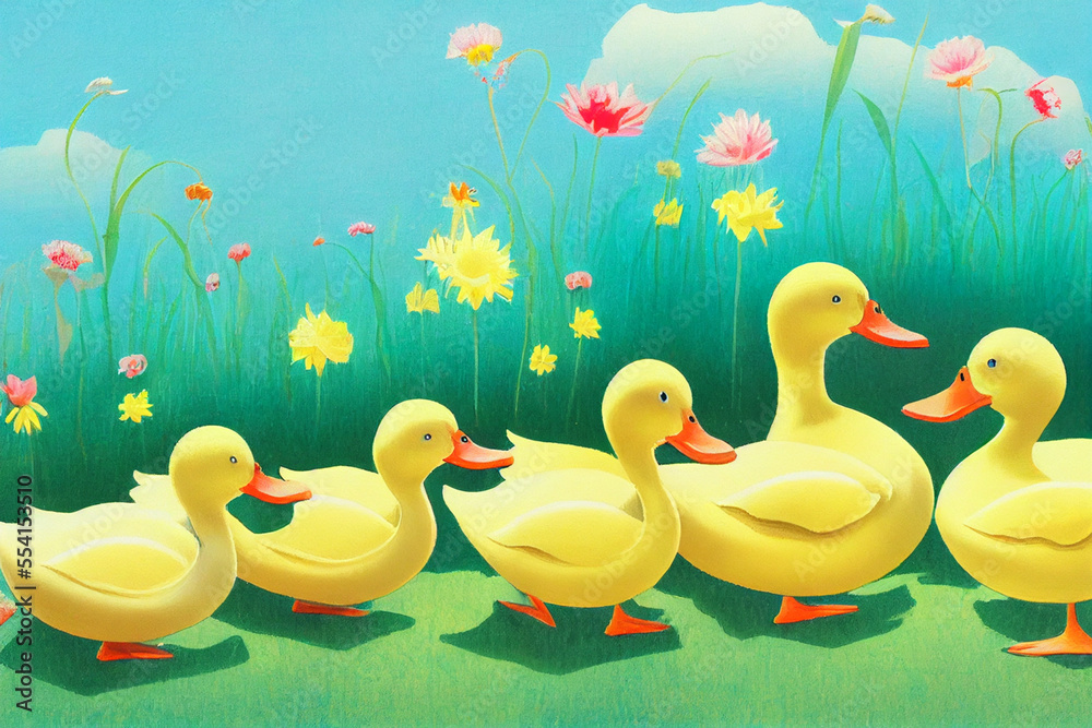 Children's book illustration, a fun and colorful cartoon painting using ...